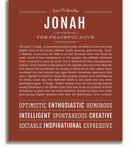 Jonah Personalized Name Meaning Art Prints – Name Stories