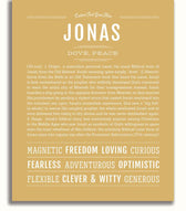 Jonas Personalized Name Meaning Art Prints – Name Stories