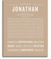 Jonathan Personalized Name Meaning Art Prints – Name Stories