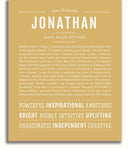 Jonathan Personalized Name Meaning Art Prints – Name Stories