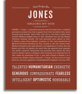 Jones Personalized Name Meaning Art Prints – Name Stories