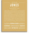 Jones Personalized Name Meaning Art Prints – Name Stories