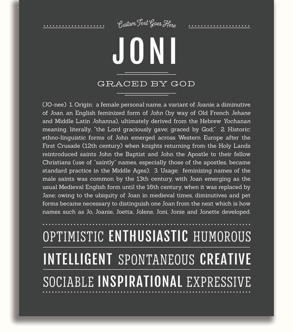 Joni | Name Art Print - Personalized Custom Gifts – Name Stories