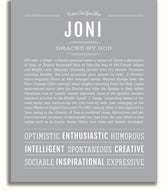 Joni Personalized Name Meaning Art Prints – Name Stories