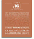 Joni Personalized Name Meaning Art Prints – Name Stories