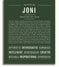 Joni | Name Art Print – Name Stories
