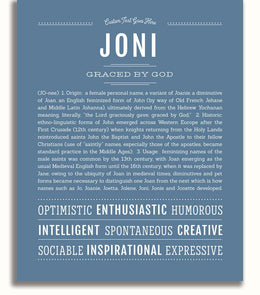 Joni | Name Art Print – Name Stories