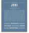 Joni Personalized Name Meaning Art Prints – Name Stories