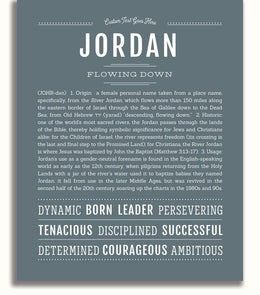 Jordan Personalized Name Meaning Art Prints – Name Stories