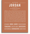 Jordan Personalized Name Meaning Art Prints – Name Stories