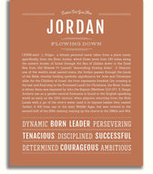 Jordan Personalized Name Meaning Art Prints – Name Stories