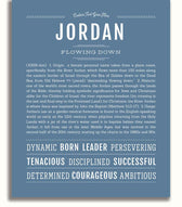 Jordan Personalized Name Meaning Art Prints – Name Stories