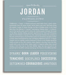 Jordan Personalized Name Meaning Art Prints – Name Stories