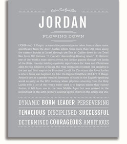 Jordan (male) | Name Art Print – Name Stories
