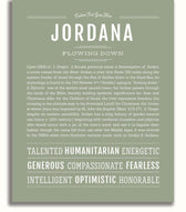 Jordana Personalized Name Meaning Art Prints – Name Stories