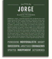 Jorge Personalized Name Meaning Art Prints – Name Stories