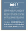 Jorge Personalized Name Meaning Art Prints – Name Stories
