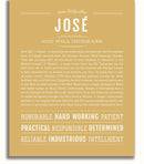 Jose Personalized Name Meaning Art Prints – Name Stories