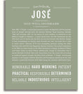 Jose Personalized Name Meaning Art Prints – Name Stories