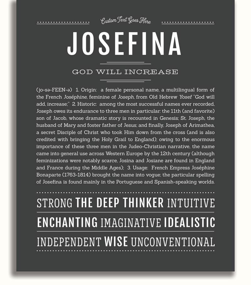 Josefina Personalized Name Meaning Art Prints – Name Stories