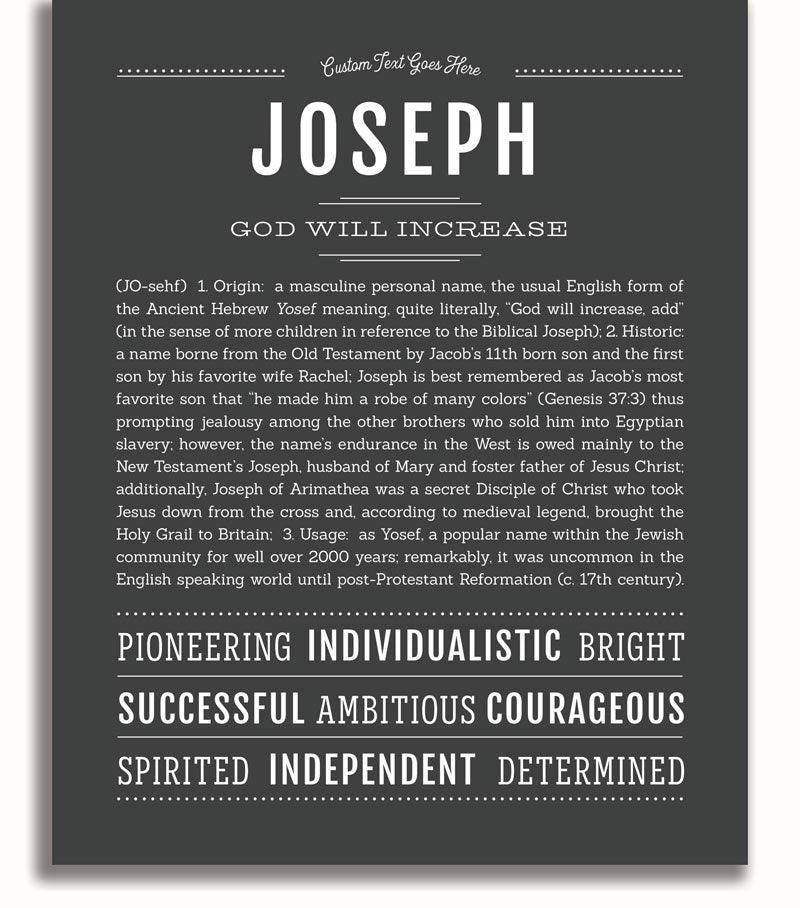 Joseph Personalized Name Meaning Art Prints – Name Stories