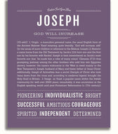 Joseph Personalized Name Meaning Art Prints – Name Stories