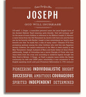 Joseph Personalized Name Meaning Art Prints – Name Stories