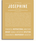 Josephine Personalized Name Meaning Art Prints – Name Stories