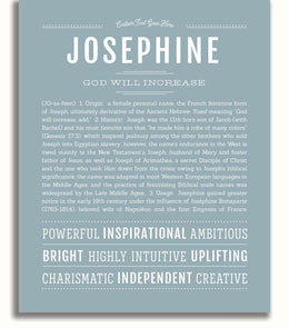 Josephine Personalized Name Meaning Art Prints – Name Stories