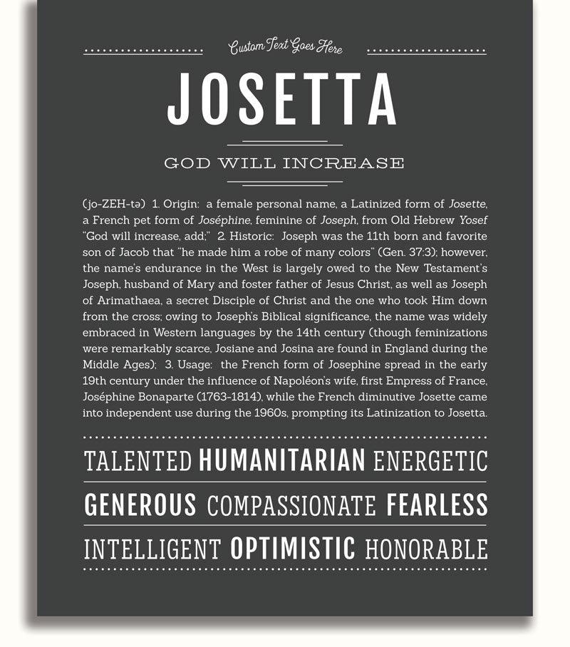 Josetta | Name Art Print – Name Stories