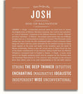 Josh Personalized Name Meaning Art Prints – Name Stories