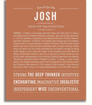 Josh Personalized Name Meaning Art Prints – Name Stories