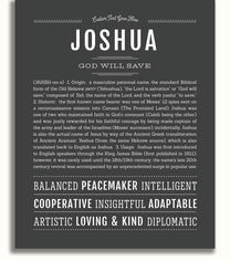 Joshua | Name Art Print – Name Stories