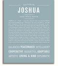 Joshua Personalized Name Meaning Art Prints – Name Stories