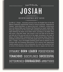 Josiah Personalized Name Meaning Art Prints – Name Stories