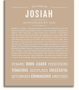 Josiah Personalized Name Meaning Art Prints – Name Stories