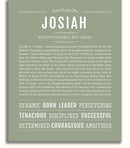 Josiah Personalized Name Meaning Art Prints – Name Stories