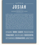 Josiah Personalized Name Meaning Art Prints – Name Stories