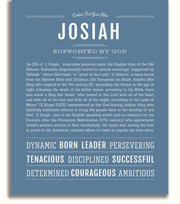 Josiah Personalized Name Meaning Art Prints – Name Stories