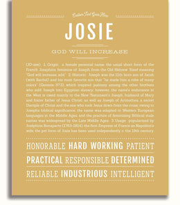 Josie | Name Art Print – Name Stories
