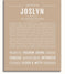 Joslyn Personalized Name Meaning Art Prints – Name Stories
