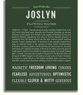 Joslyn Personalized Name Meaning Art Prints – Name Stories