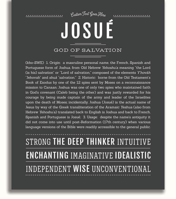 Josue | Name Art Print - Personalized Custom Gifts – Name Stories