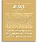 Josue Personalized Name Meaning Art Prints – Name Stories