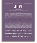 Jovi Personalized Name Meaning Art Prints – Name Stories