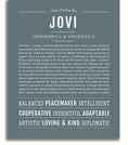 Jovi Personalized Name Meaning Art Prints – Name Stories