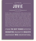 Jovie | Name Art Print – Name Stories