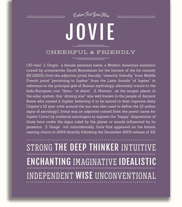 Jovie | Name Art Print – Name Stories