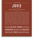 Jovie Personalized Name Meaning Art Prints – Name Stories