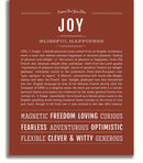 Joy | Name Art Print – Name Stories